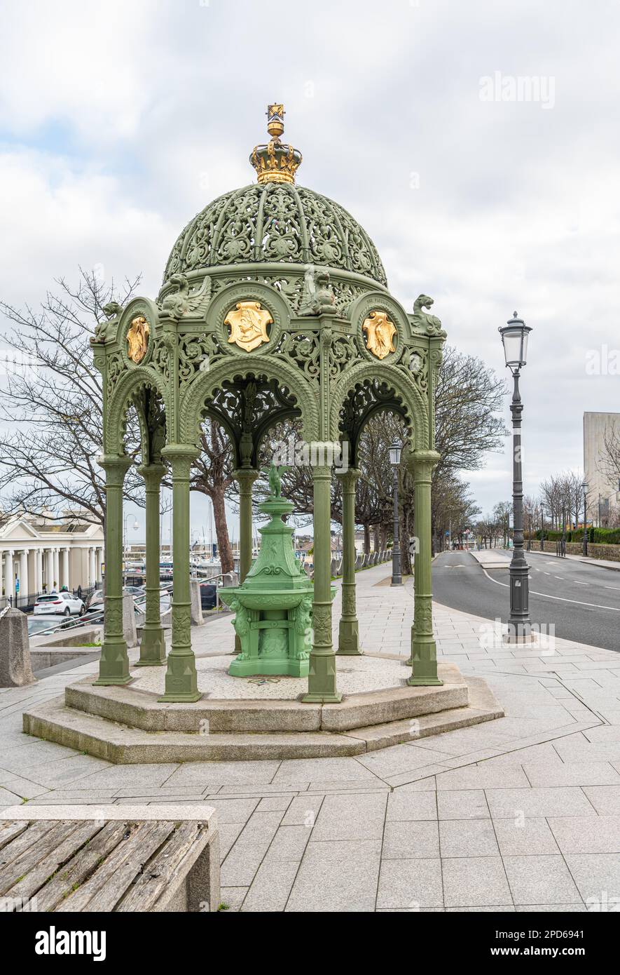 Queen Victoria Fountain on Queens Road, Dun Laoghaire, Ireland Stock ...