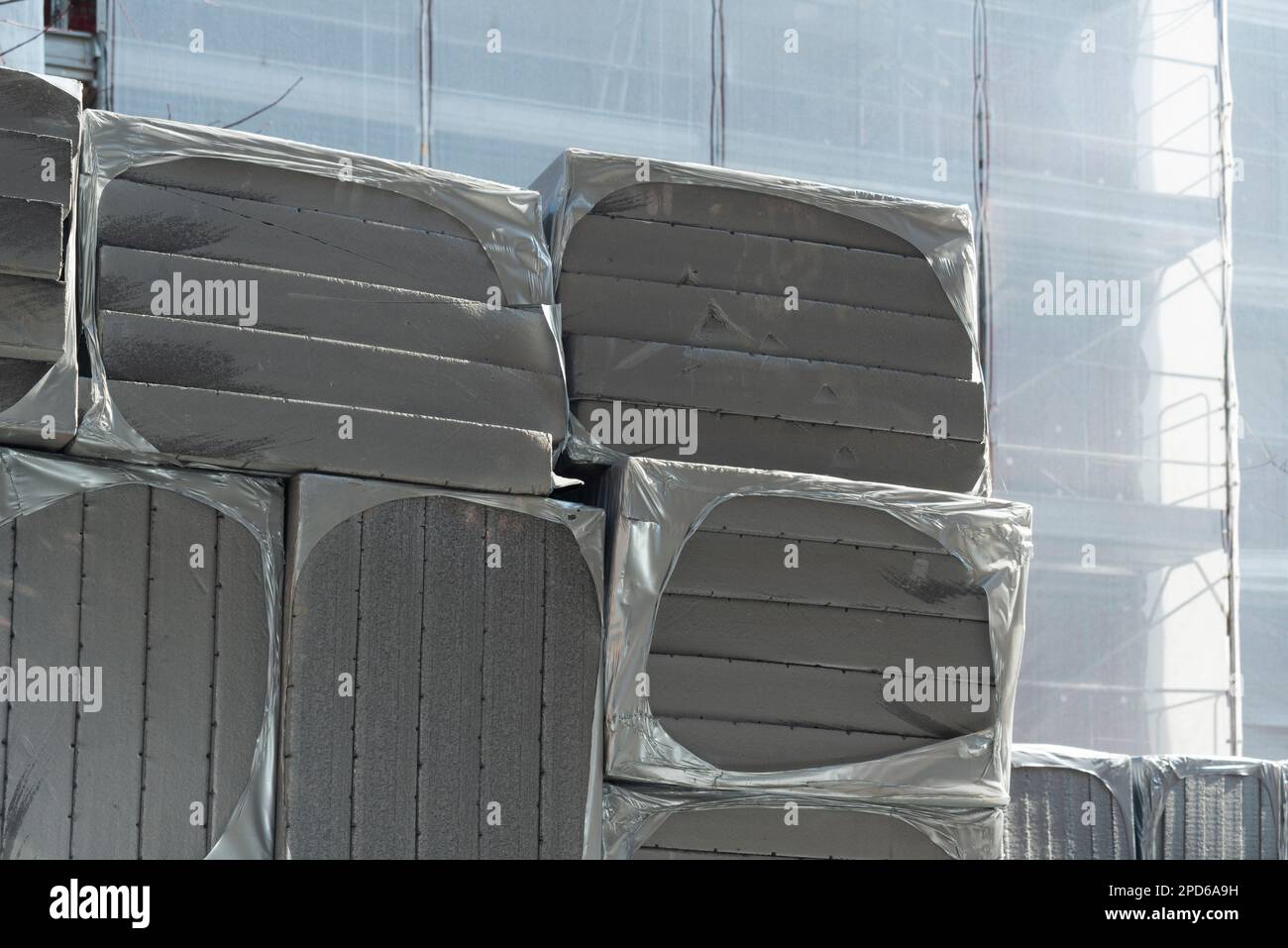 Insulating Panel Polystyrene Packs at Construction Site Stock Photo - Alamy