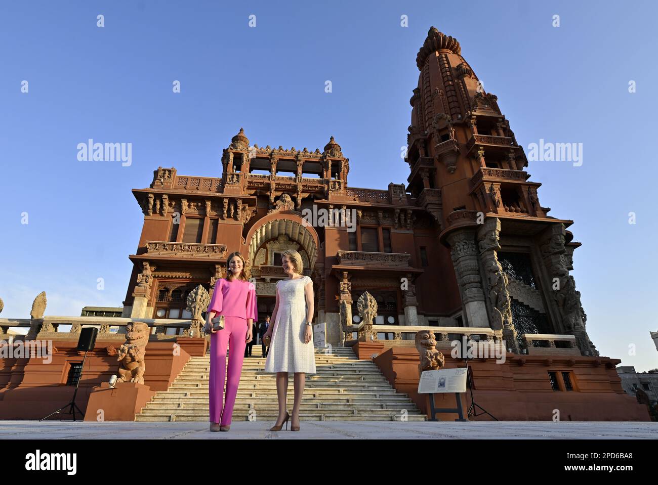 Cairo, Egypt, 14 March 2023, Crown Princess Elisabeth and Queen ...