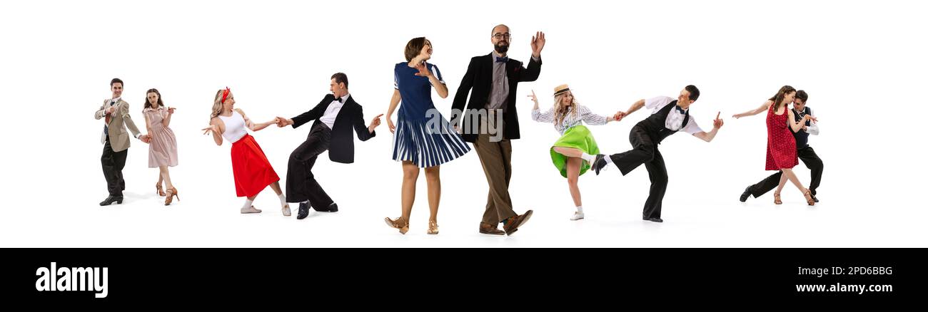 Collage. Dance hobby.. Group of people, dancers performing various ...