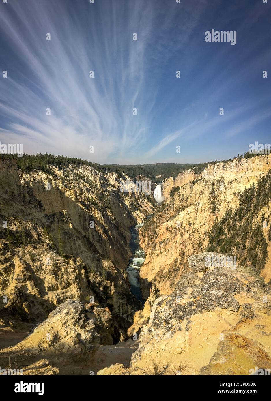 Yellowstone Falls and Yellowstone River Stock Photo - Alamy