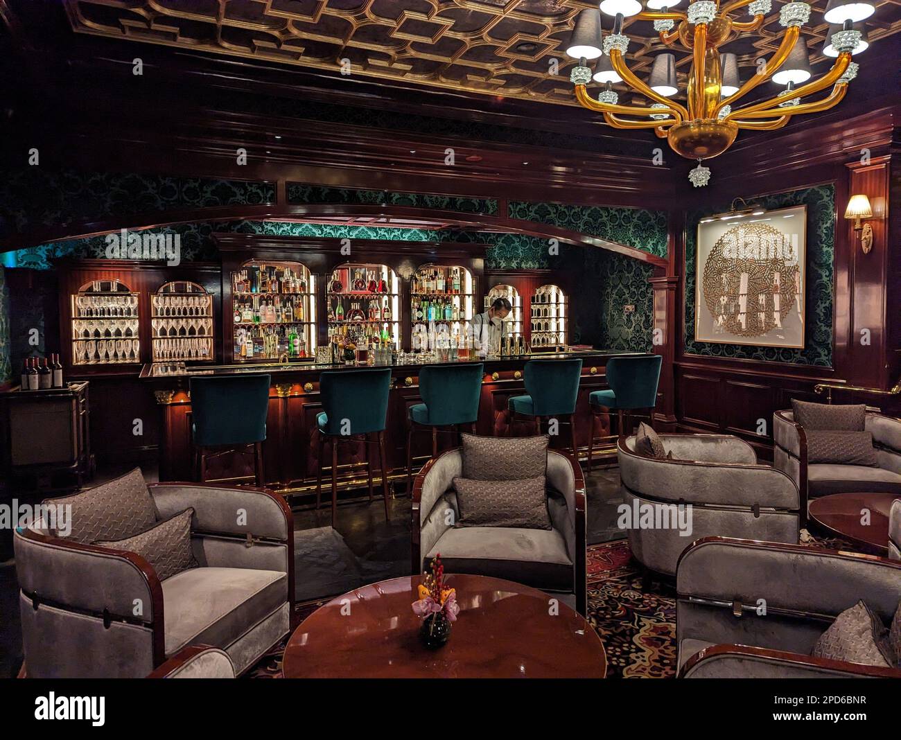 The Bar in The Residence, which has a setting of a cigar lounge Stock ...