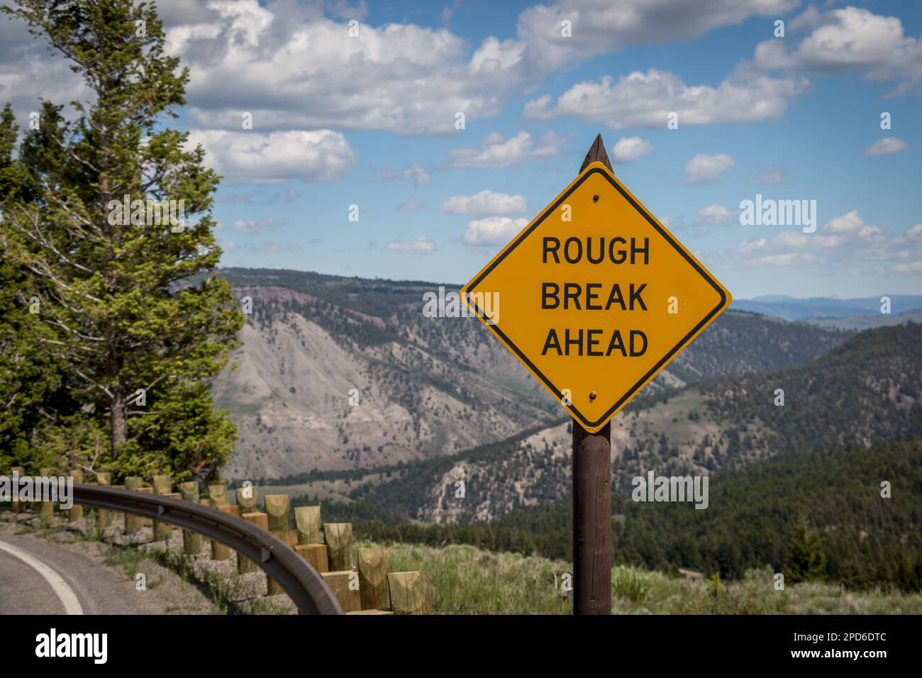 Rough Break Ahead Sign Stock Photo - Alamy