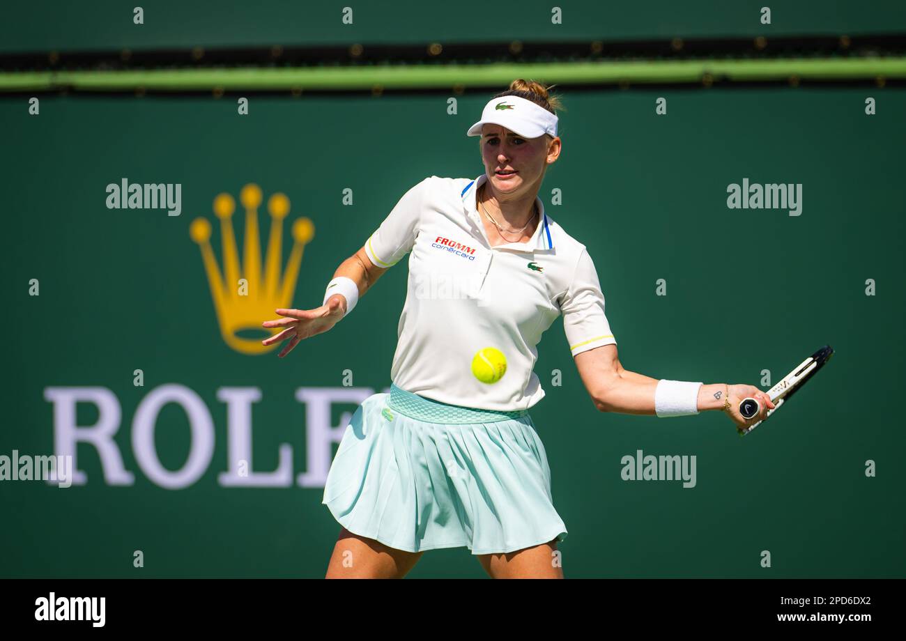 Jil Teichmann of Switzerland in action during the third round of the ...