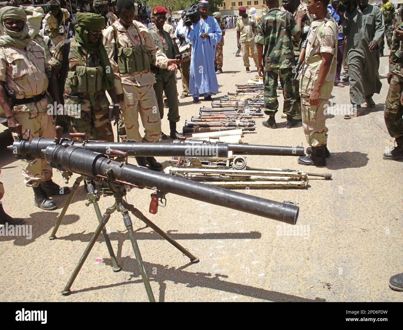 A collection of weapons, including surface-to-air missiles and heavy ...