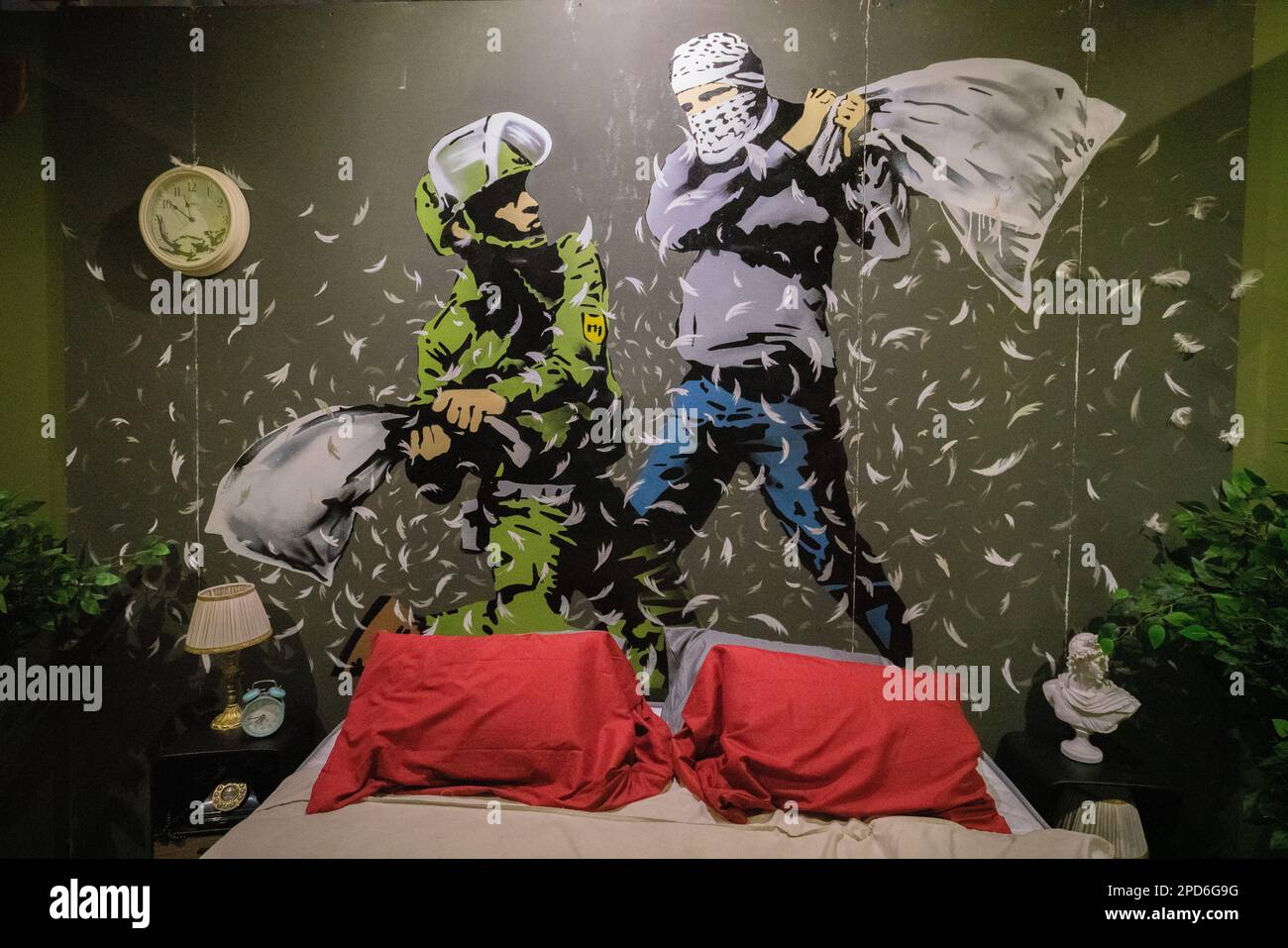 Rome, Italy. 14 March 2023. BANKSY, Israeli border policeman and ...