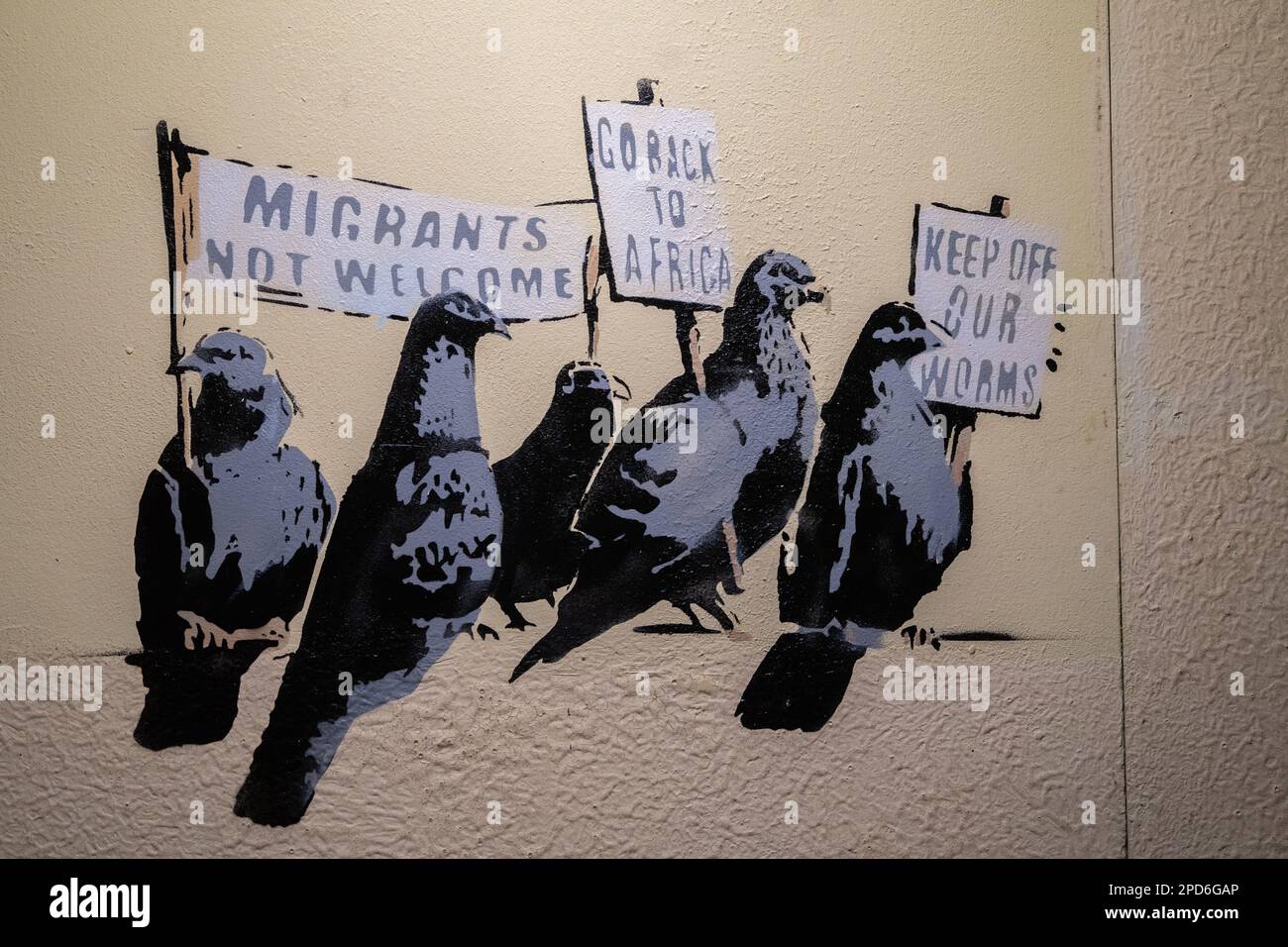 Rome, Italy. 14 March 2023. BANKSY, Migrants not Welcome. The World of ...