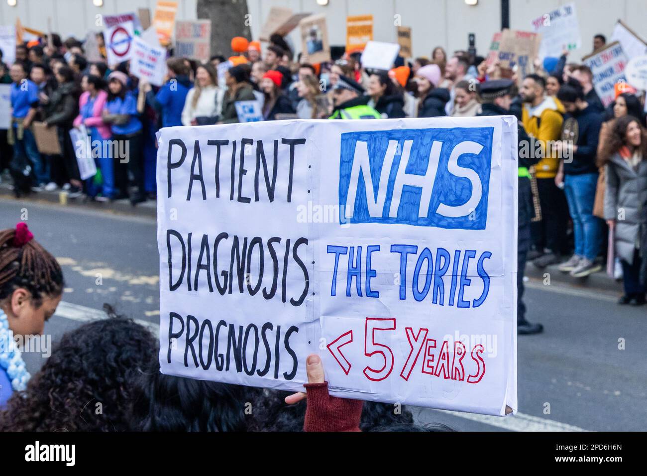 London, UK. 13th March, 2023. Thousands of striking junior doctors who are members the British ...
