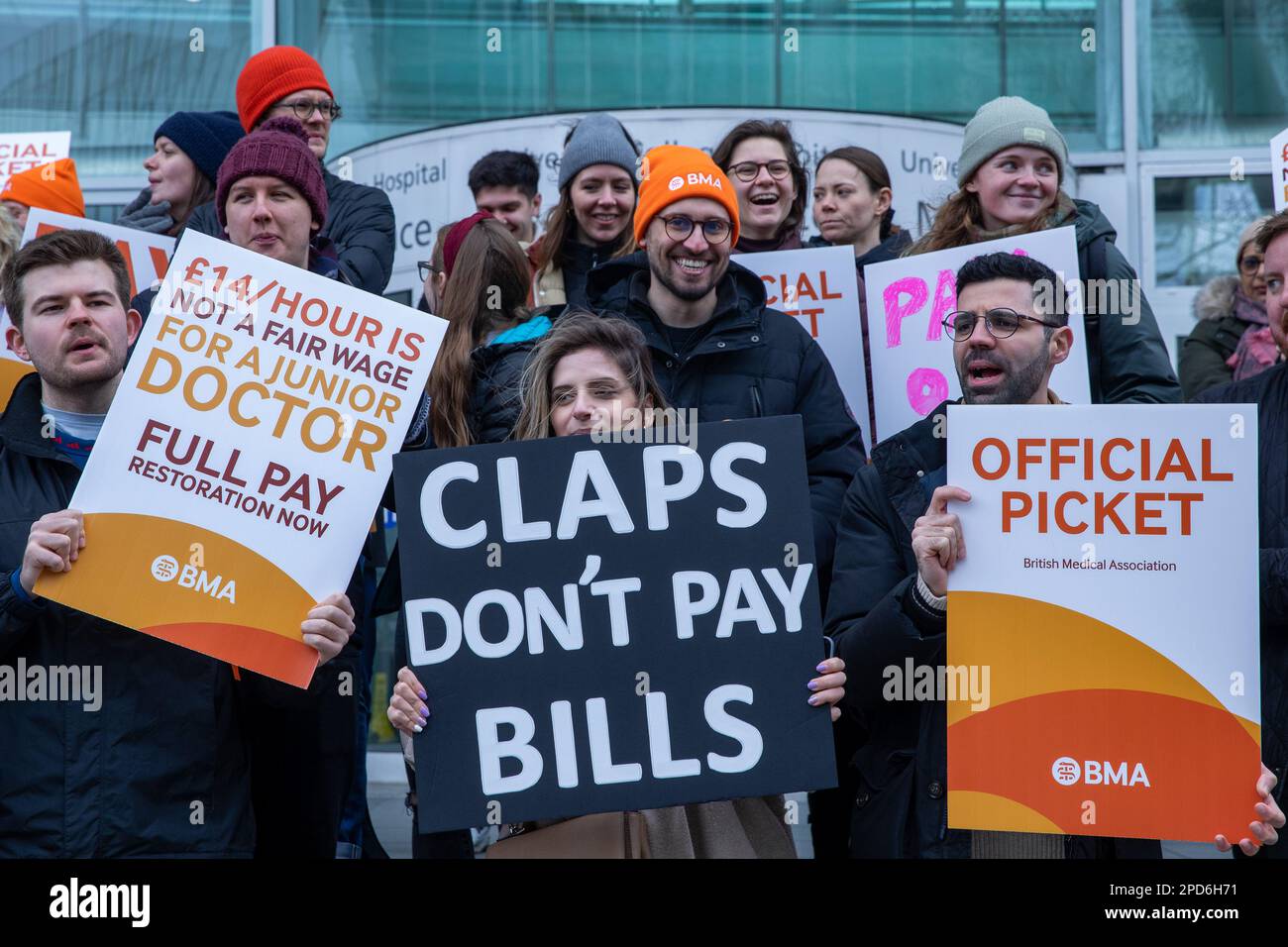 London, UK. 13th March, 2023. Striking junior doctors who are members ...