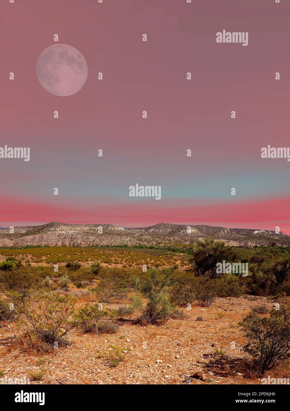 Moonrise in the Sonora desert in central Arizona USA Stock Photo - Alamy