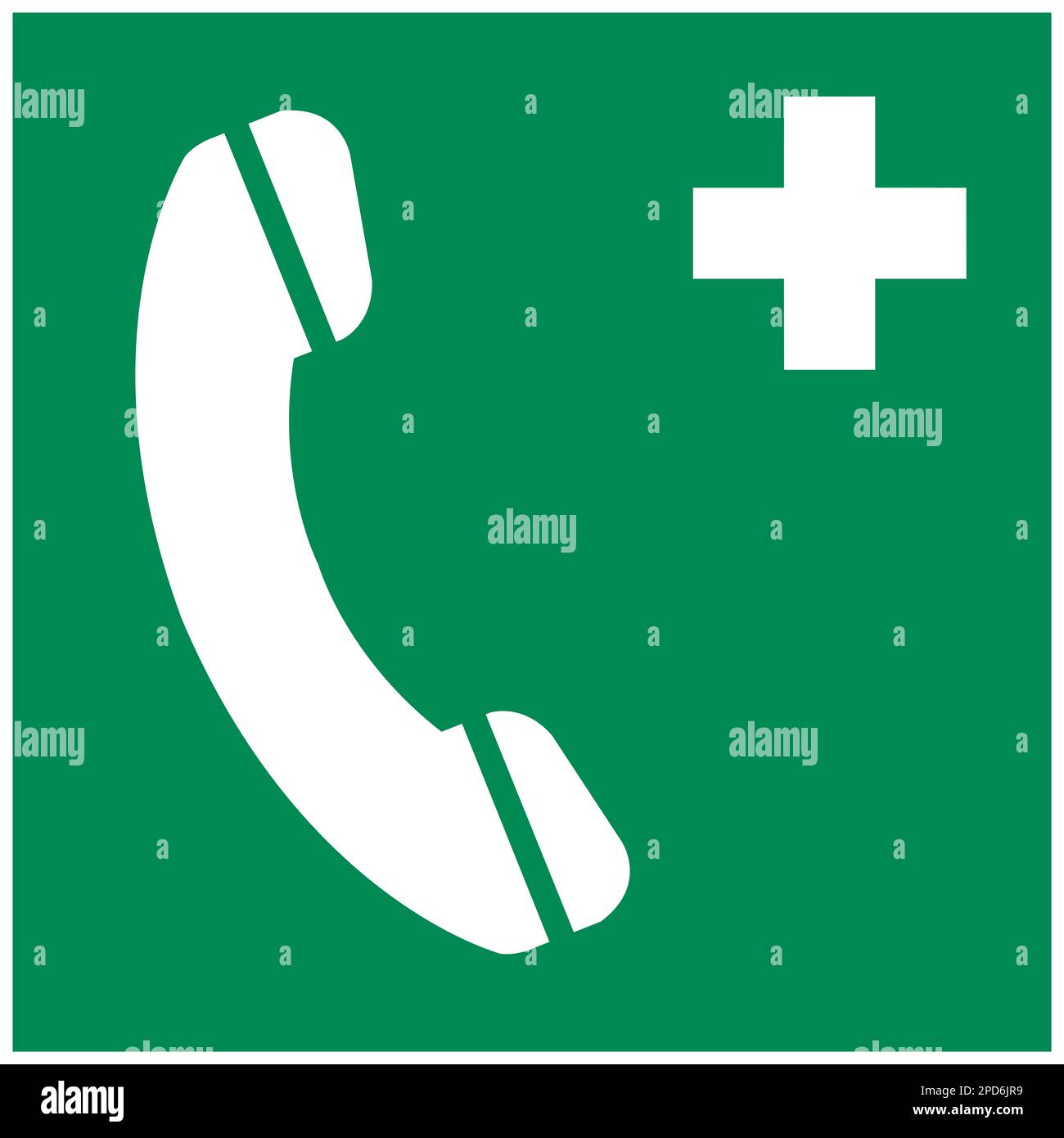 ISO 7010 Emergency telephone sign Stock Photo - Alamy