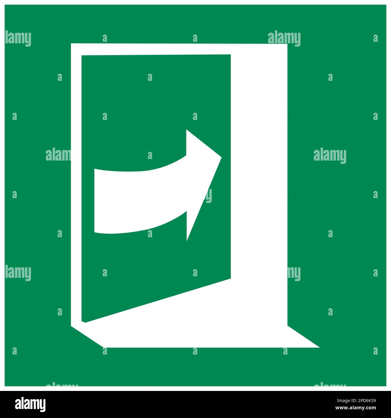 ISO 7010 door opens by pushing on the right-hand side sign Stock Photo ...