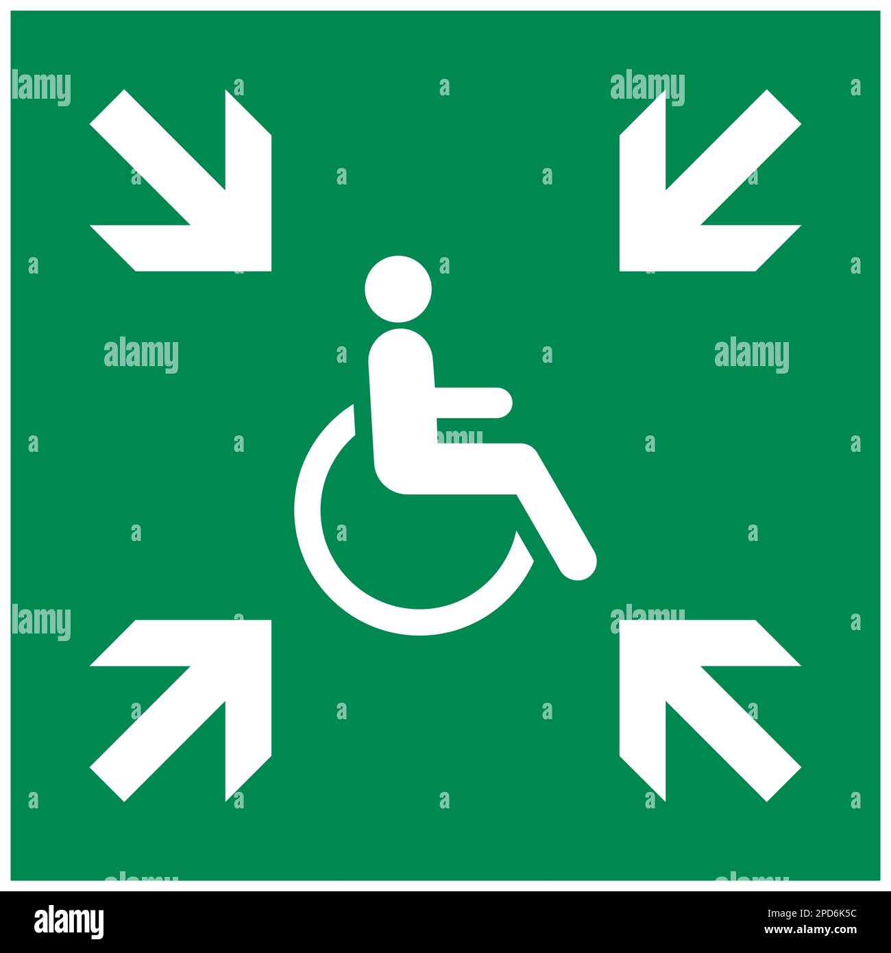 ISO 7010 evacuation temporary refuge sign Stock Photo - Alamy