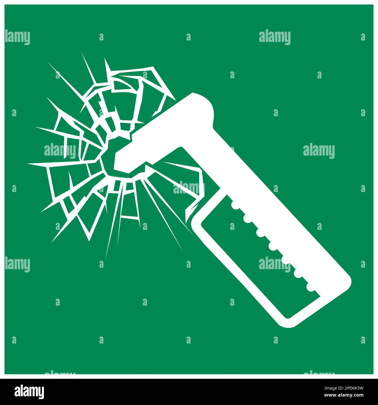 ISO 7010 emergency hammer sign Stock Photo - Alamy