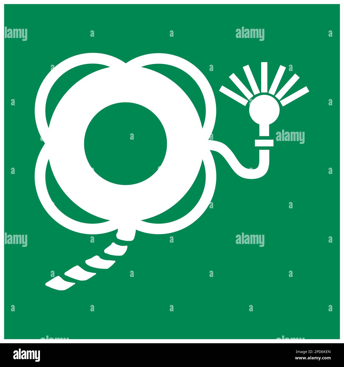 ISO 7010 lifebuoy with line and light sign Stock Photo - Alamy