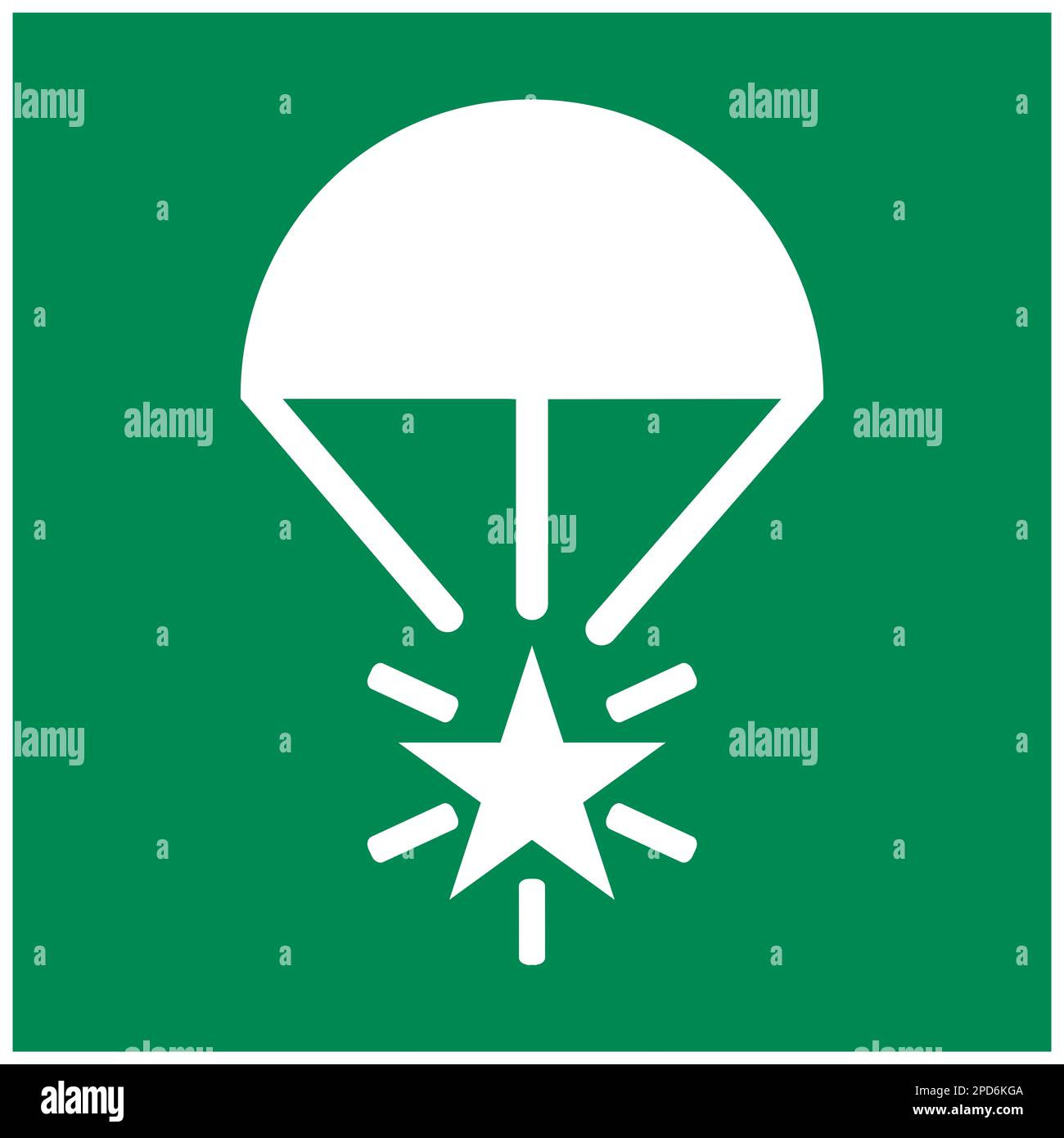 ISO 7010 rocket parachute flare sign Stock Photo - Alamy