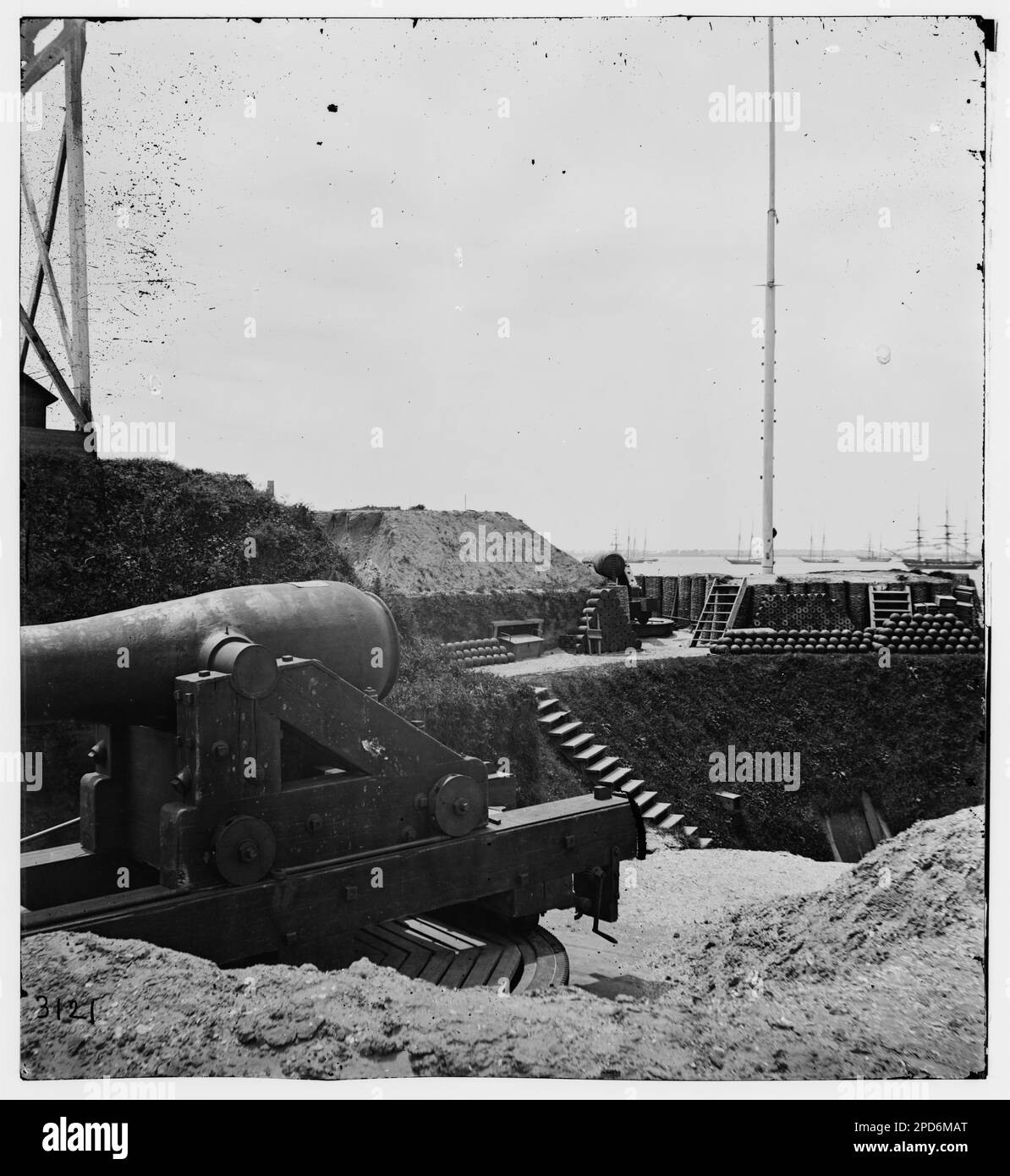 Charleston, South Carolina. Interior view of Castle Pinckney ...