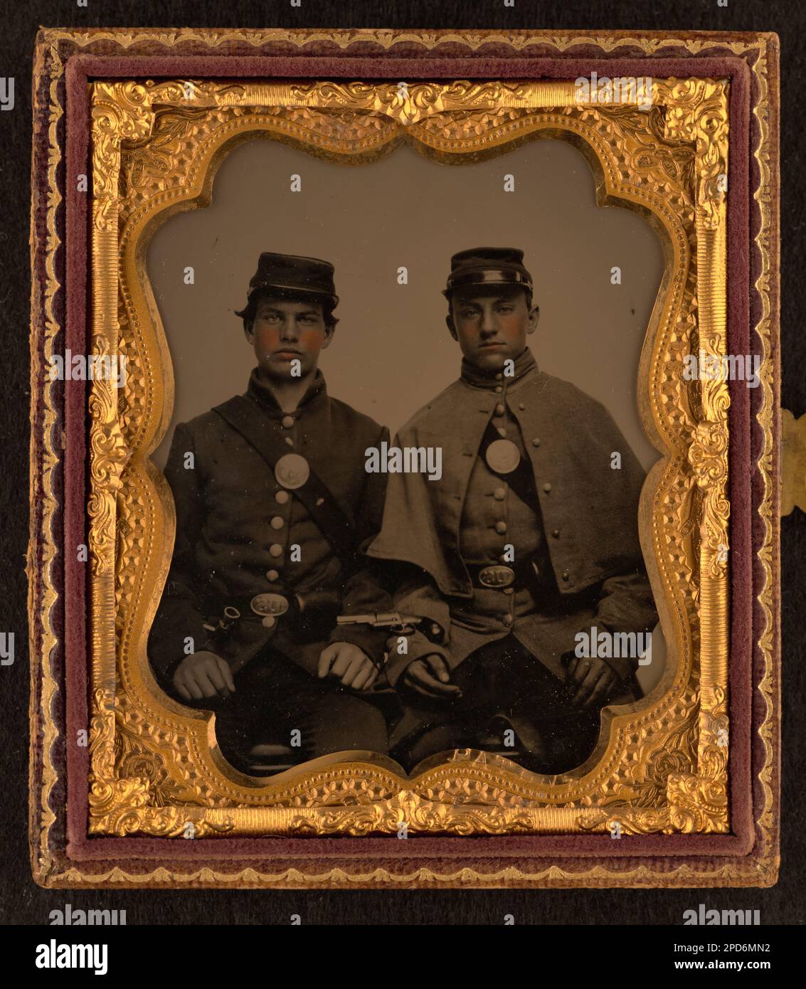 Two unidentified soldiers in Union uniforms with revolver. Liljenquist ...