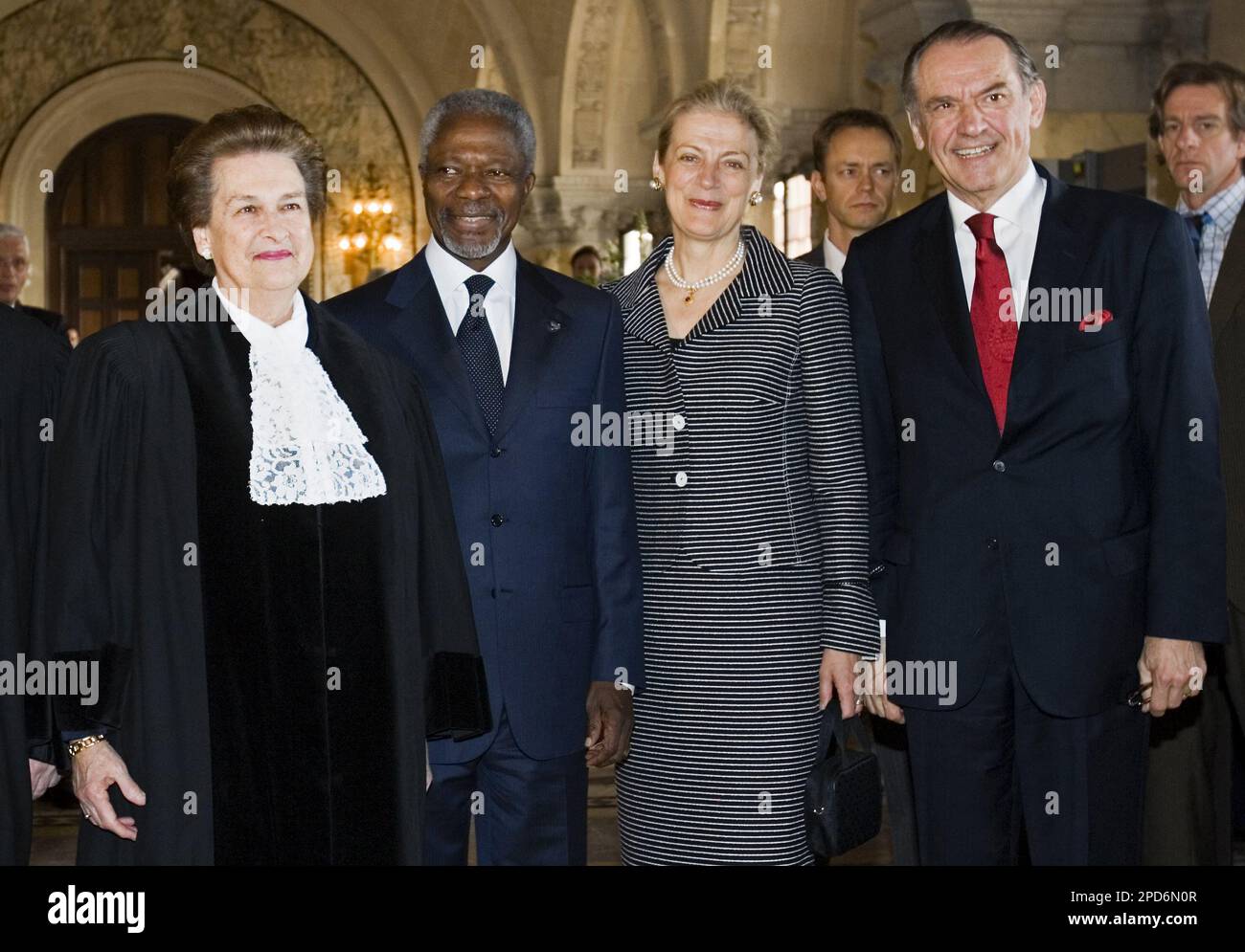 From left: British President of the Court, H.E. Judge Rosalyn Higgins ...