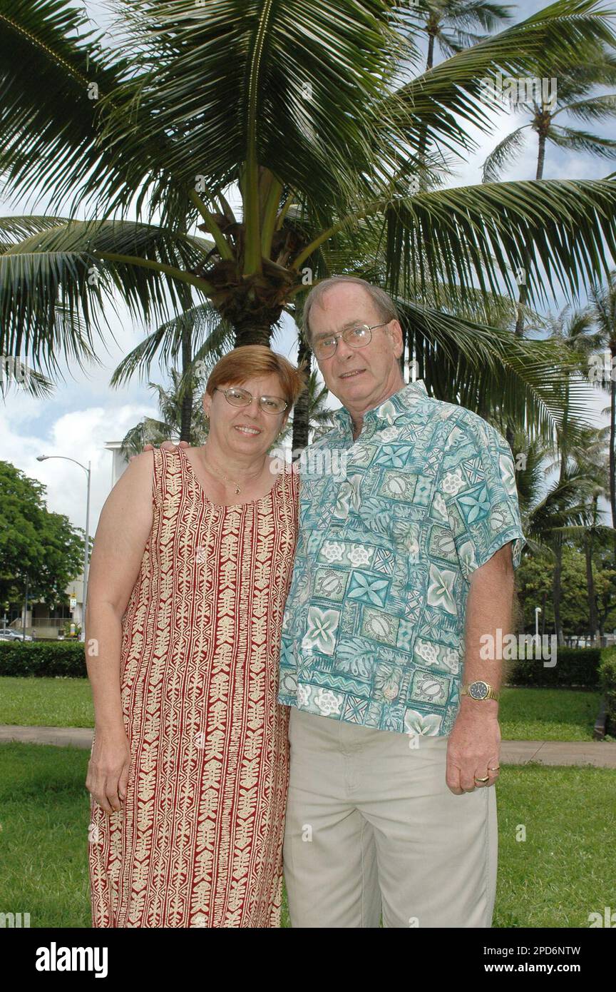 Retired Air Force Petty Officer Paul W. Kath and his wife, Hanna, pose ...