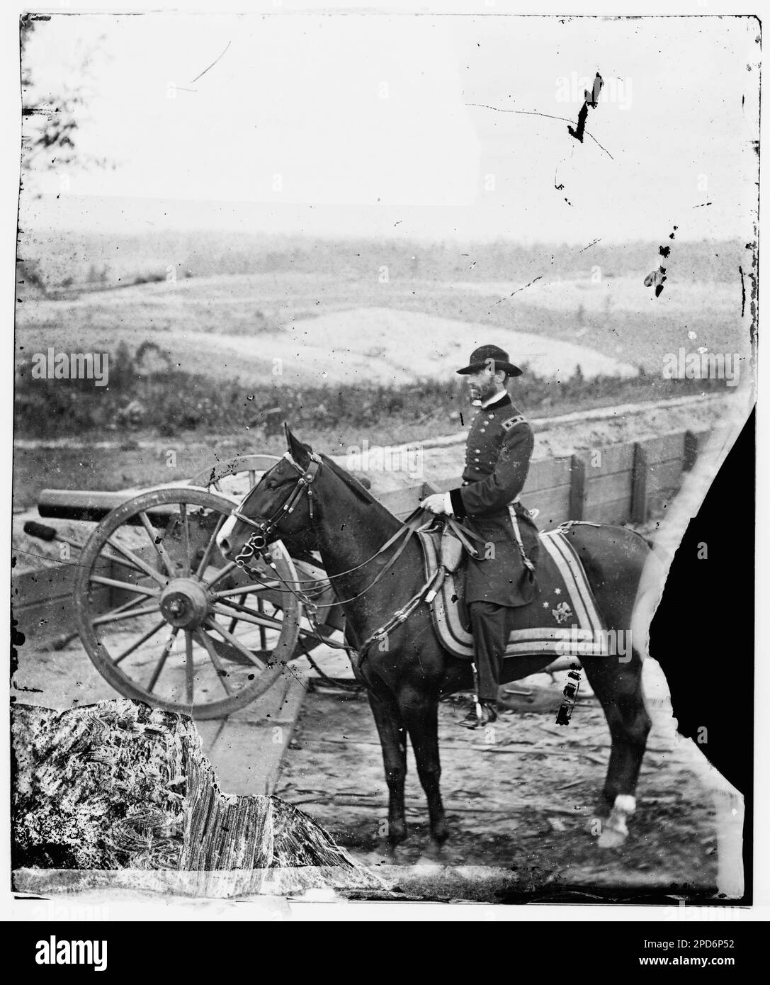 Atlanta, Ga. General William T. Sherman on horseback at Federal Fort No ...