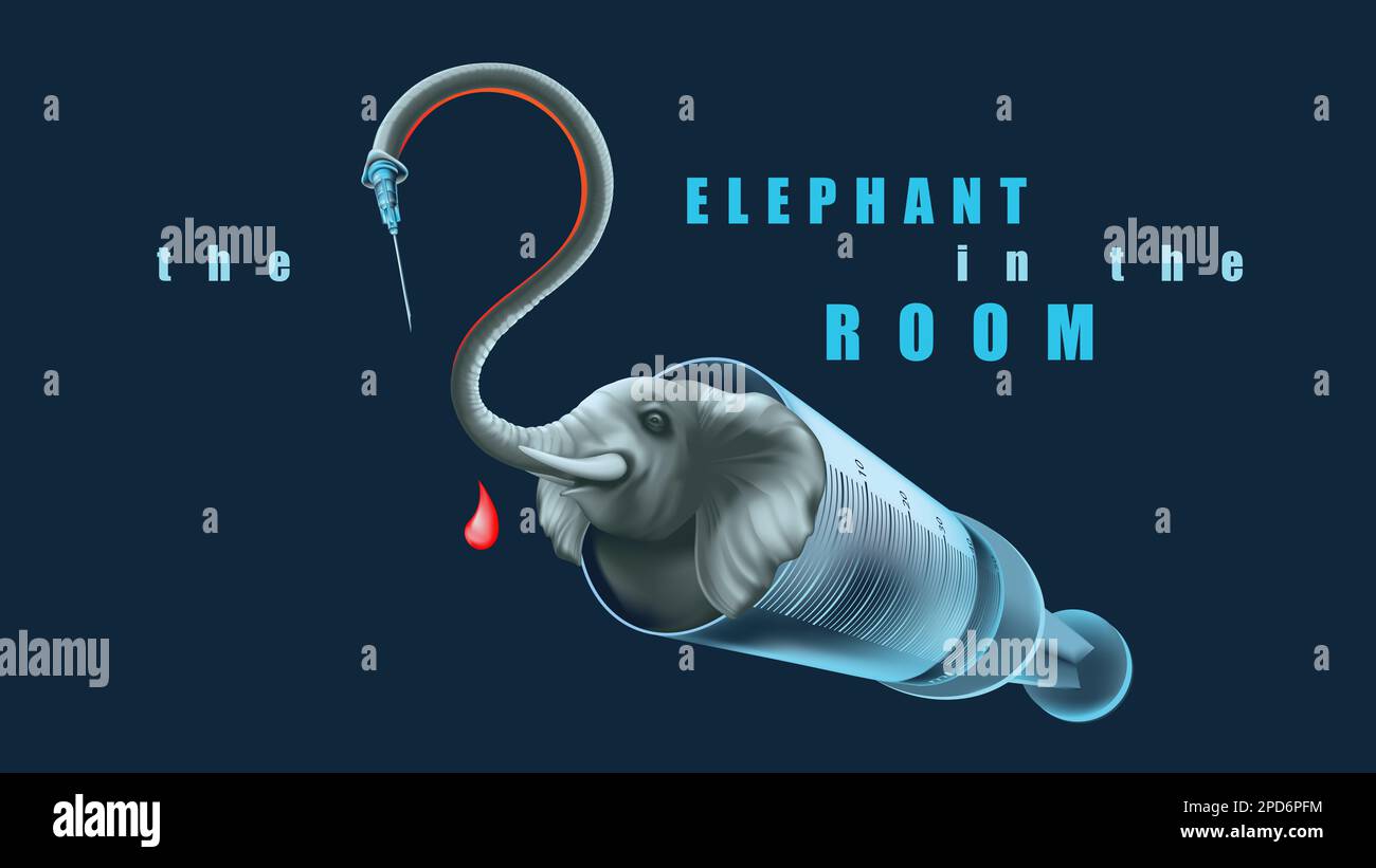 The Elephant inside Syringe - Elephant in the Room - Idiom - Metaphor ...