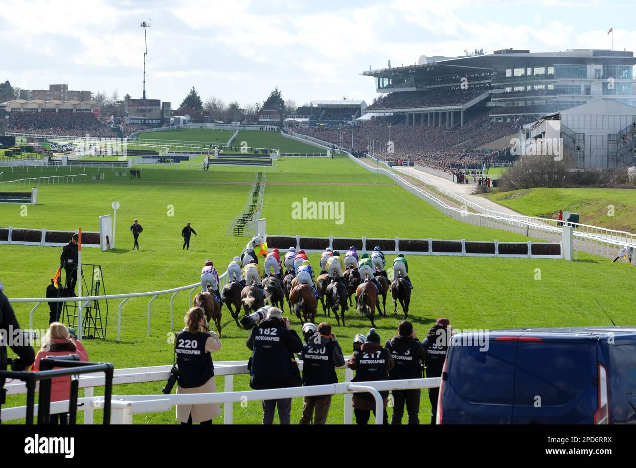 Cheltenham Festival racecourse 14th March 2023 - the horses approach ...