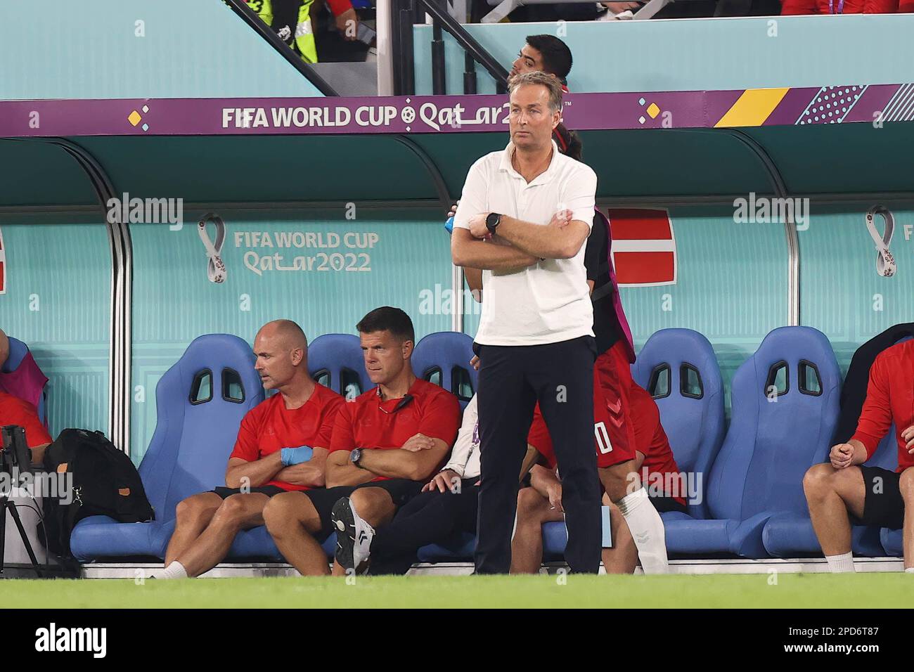 Coach Kasper Hjulmand of Denmark seen during the FIFA World Cup Qatar ...