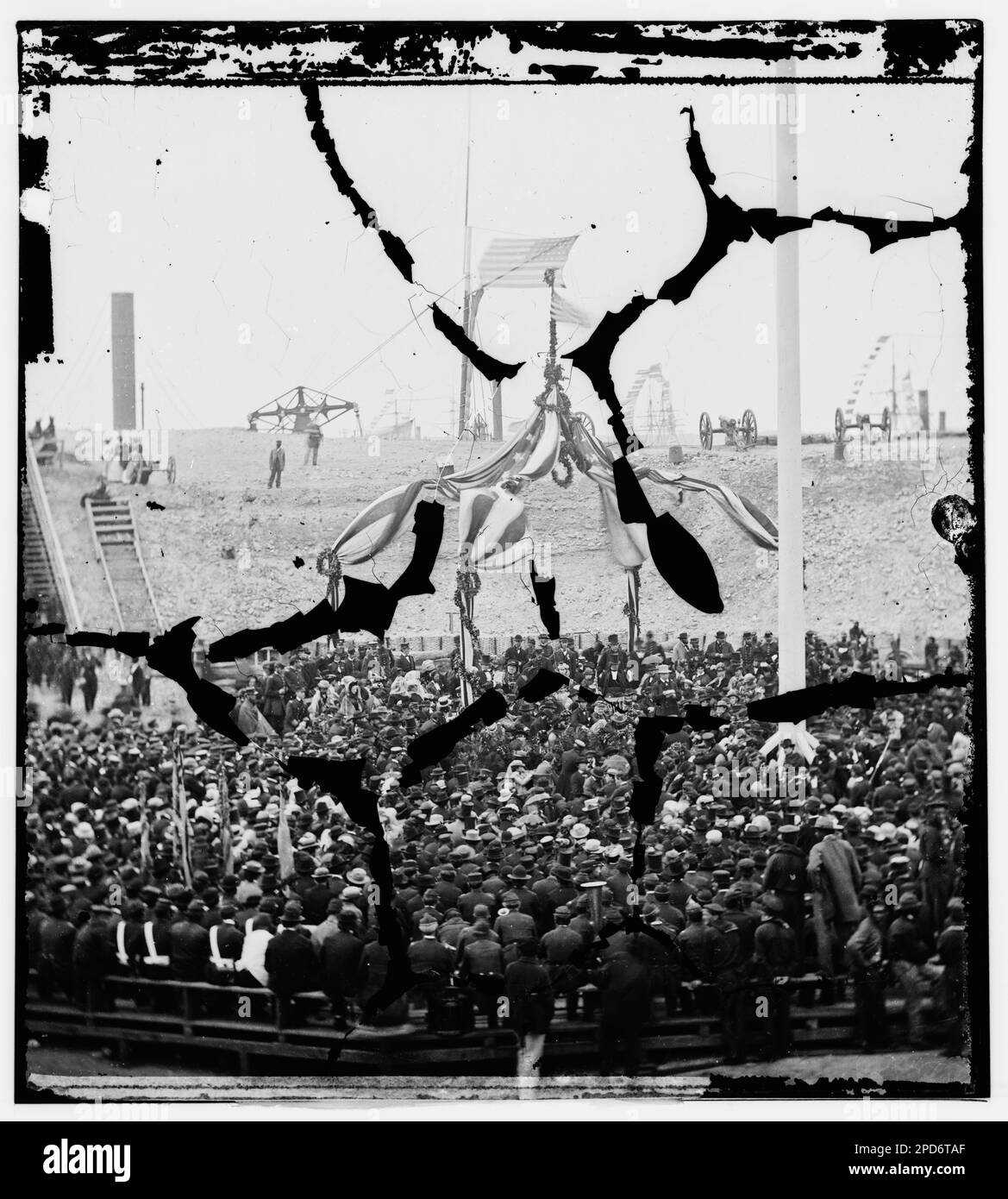 Charleston Harbor, South Carolina. Interior view of Fort Sumter during ...