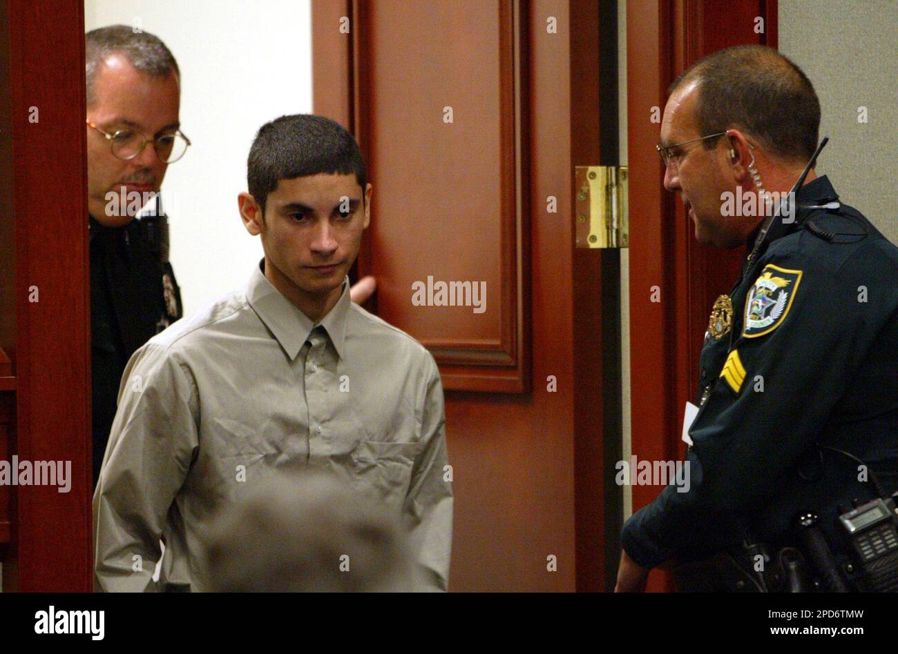 Defendant Michael Salas enters the courtroom on the opening day of jury ...