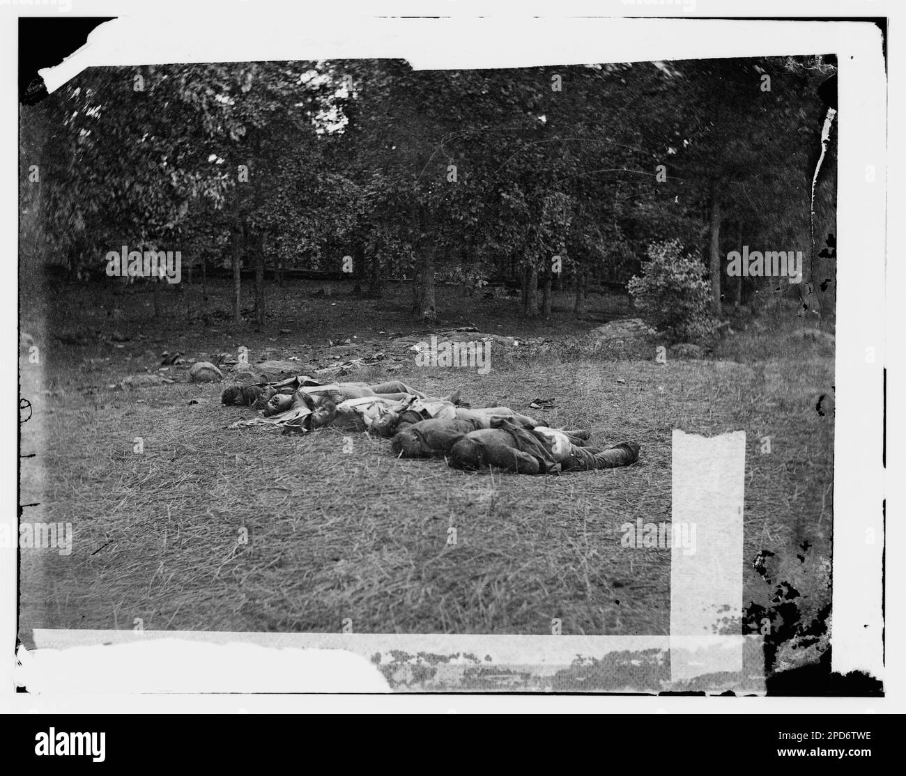 Gettysburg, Pennsylvania. Confederate dead, view at the edge of the ...