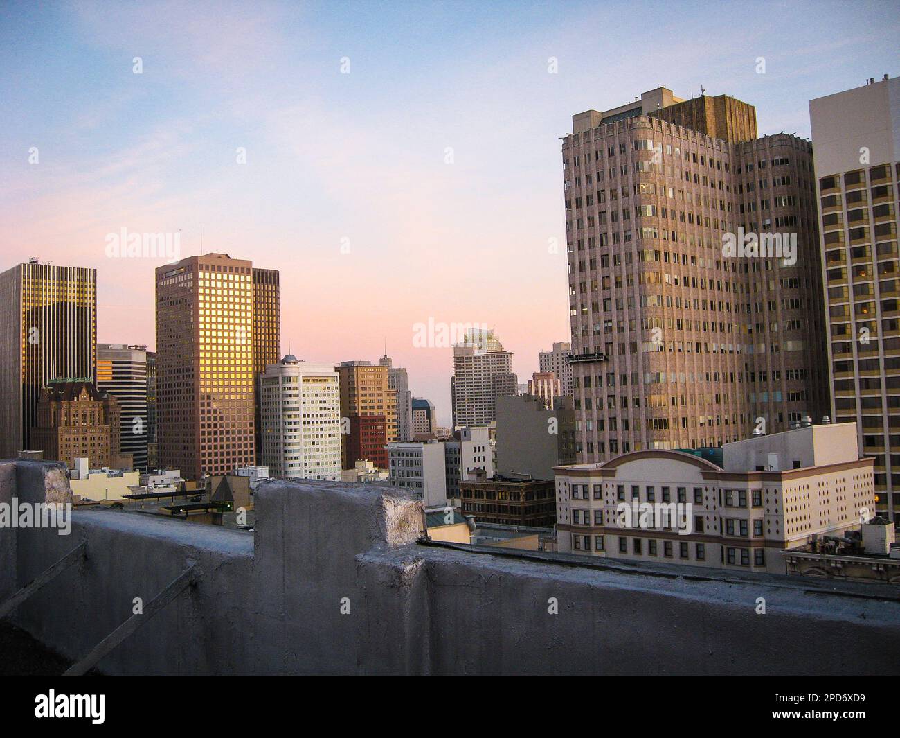 Downtown city skyline during dusk Stock Photo - Alamy