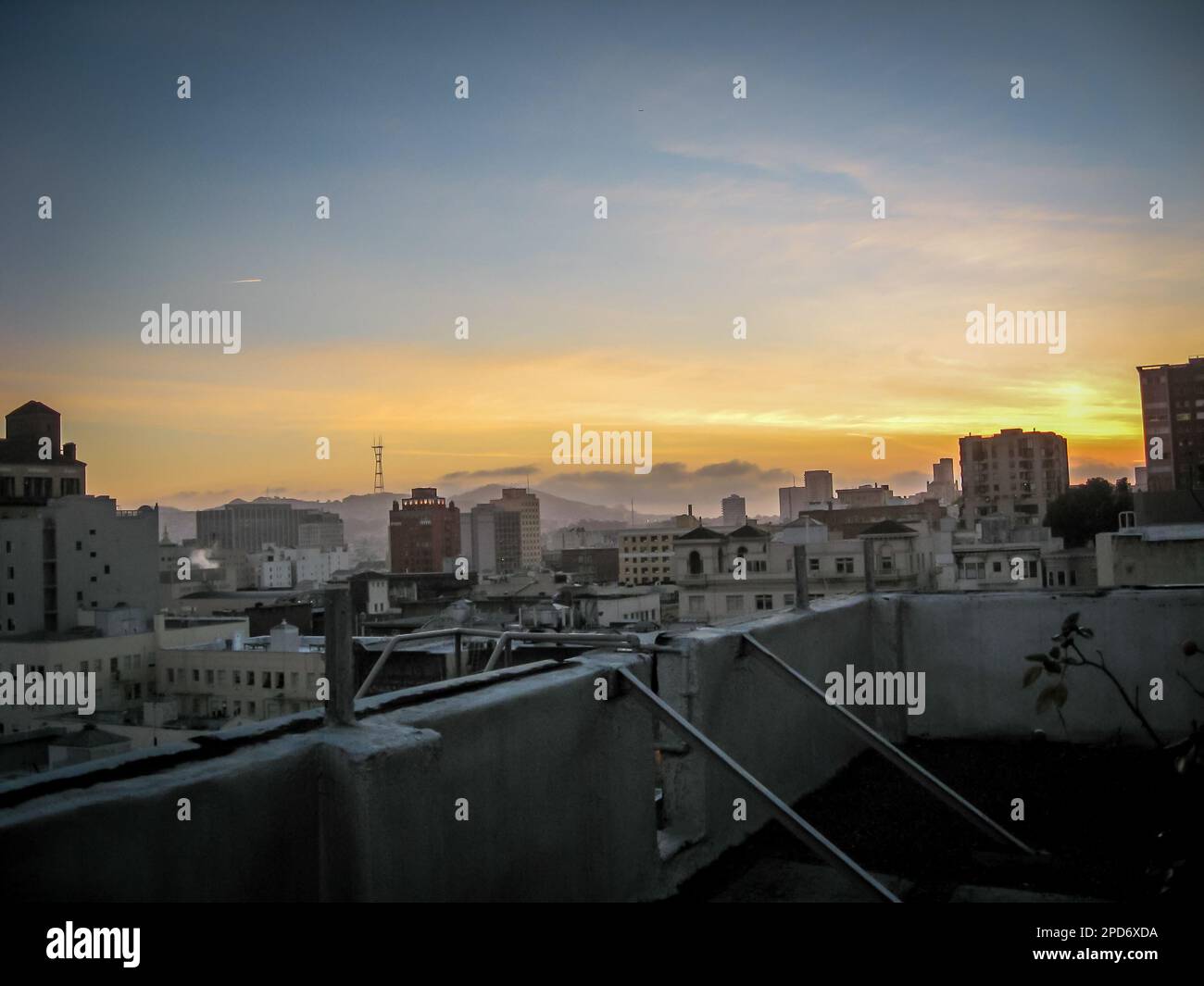 Downtown city skyline during dusk Stock Photo - Alamy