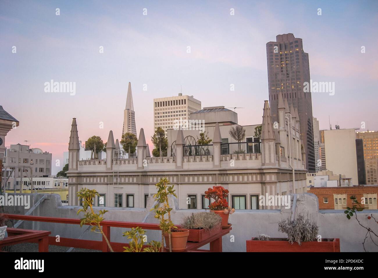 Downtown city skyline during dusk Stock Photo - Alamy