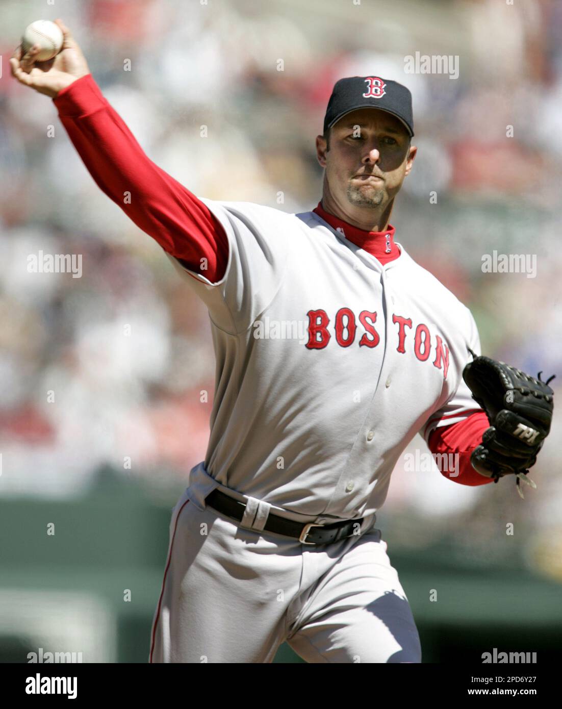 Boston Red Sox's Tim Wakefield throws a pitch during the first inning ...
