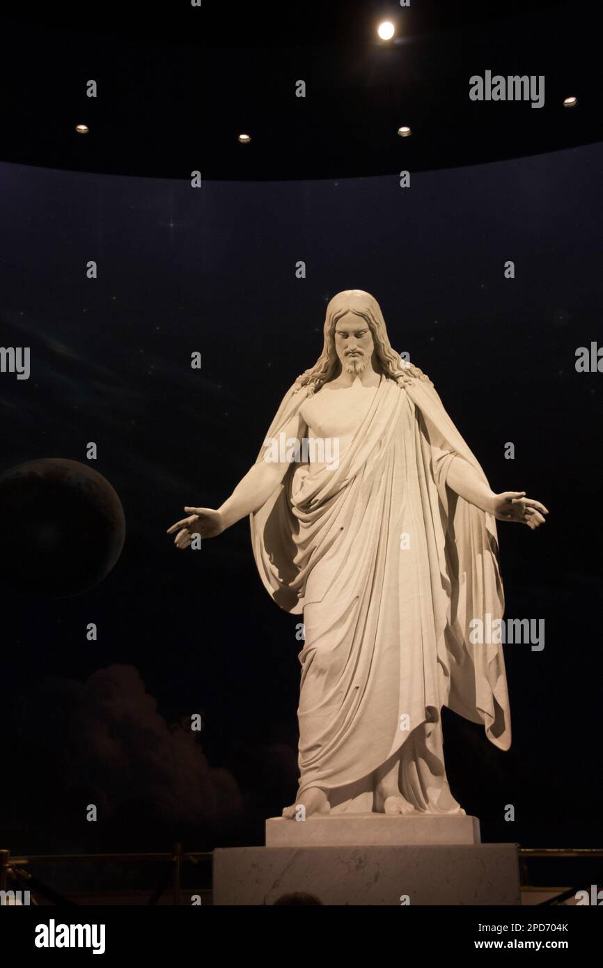 A marble Christus Statue in Church of Jesus Christ of Latter-Day Saints ...