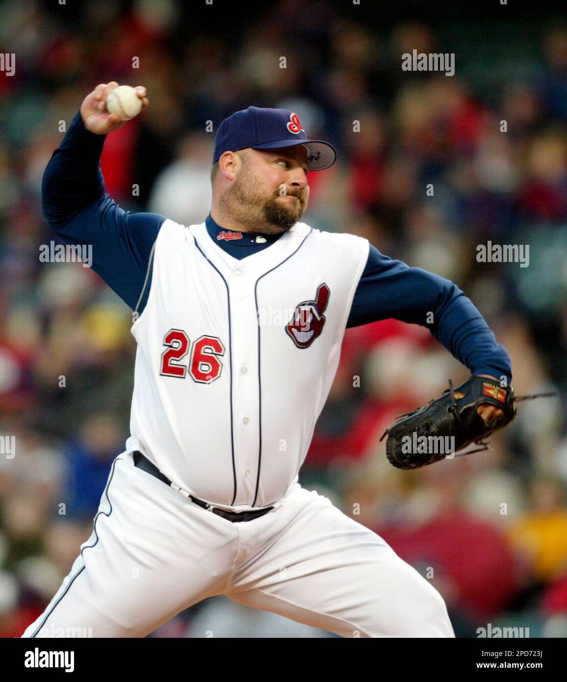 Cleveland Indians closer Bob Wickman pitches against the Minnesota ...