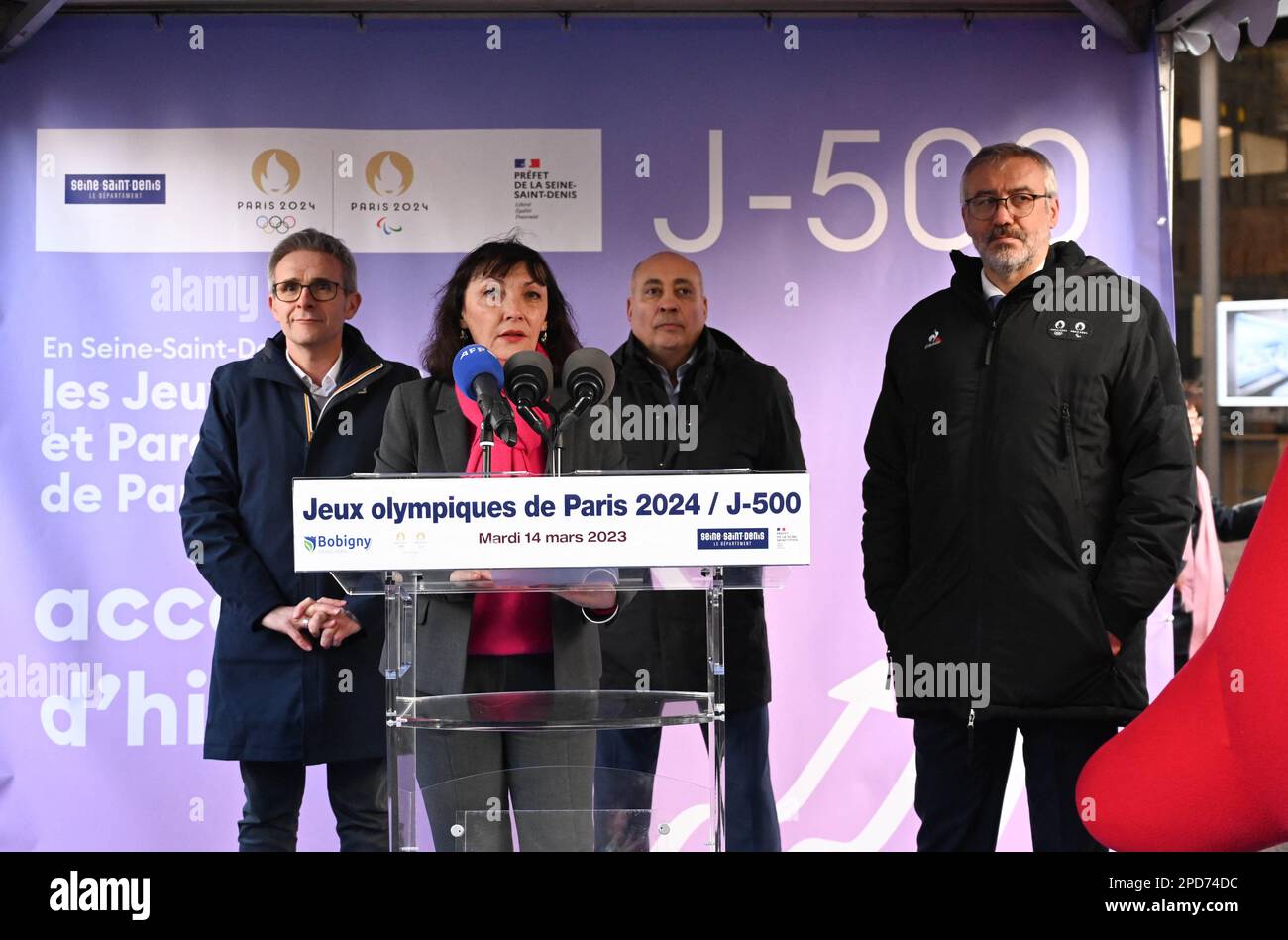 Bobigny, France. 14th Mar, 2023. Speech by Isabelle Panthere, Delegate ...