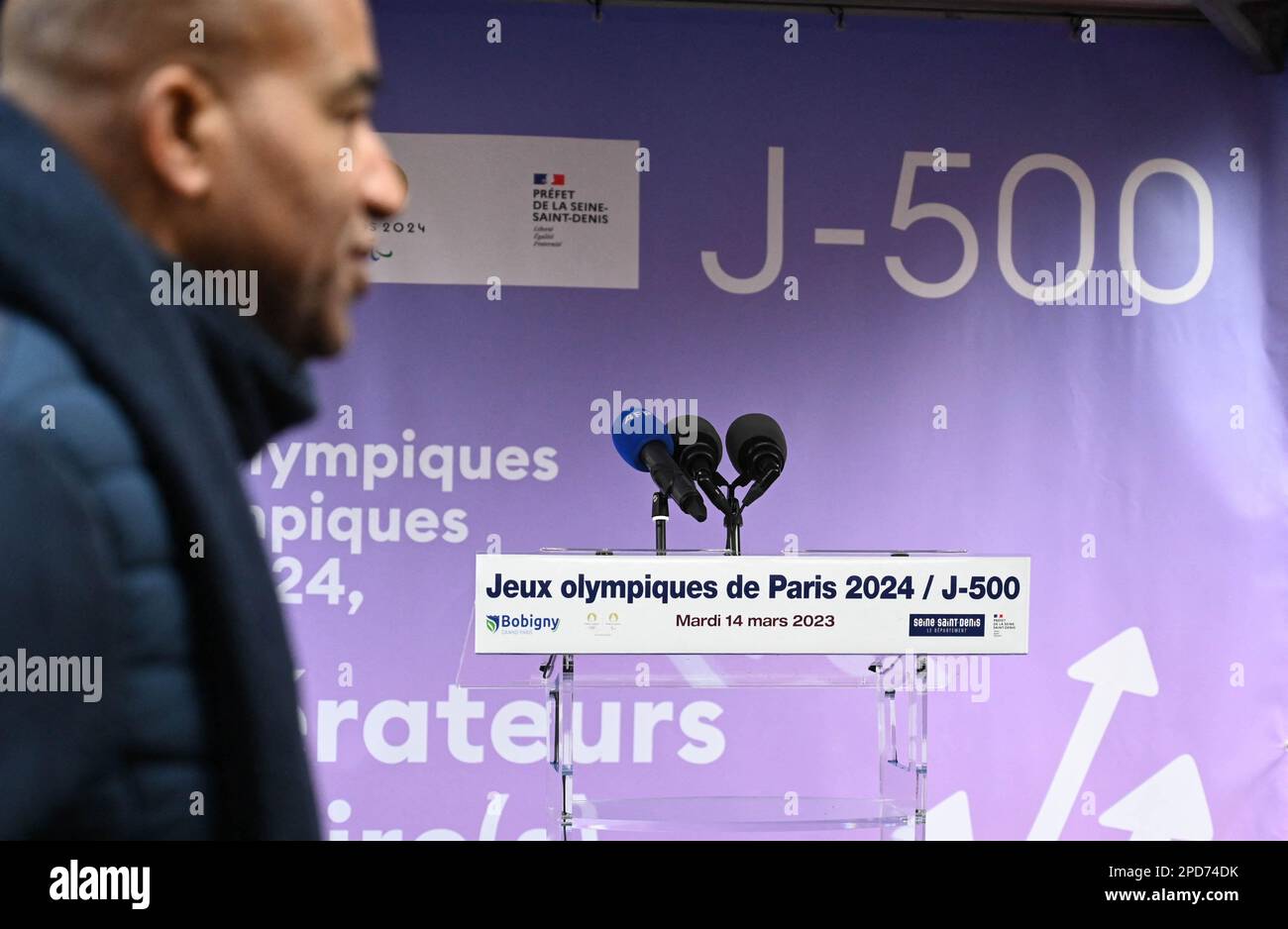 Bobigny, France. 14th Mar, 2023. D-500 before the Olympic Games and ...