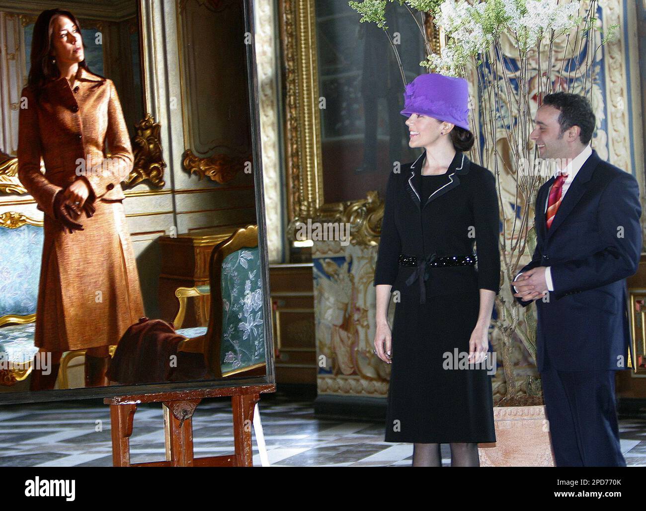 Denmark's Australian-born Crown Princess Mary, left, and artist Ralph ...