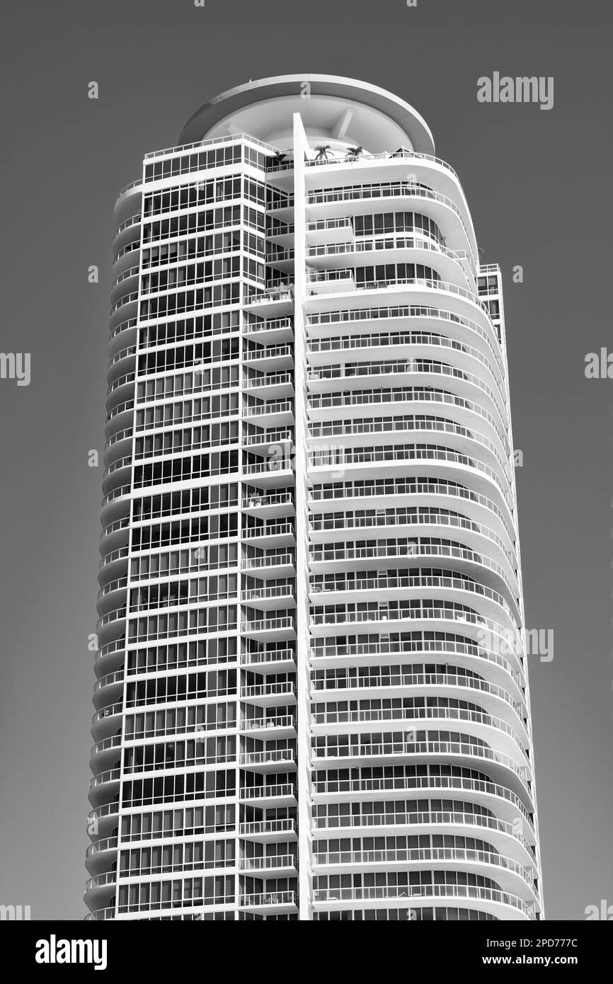 Modern skyscraper high-rise building architecture on blue sky in South ...