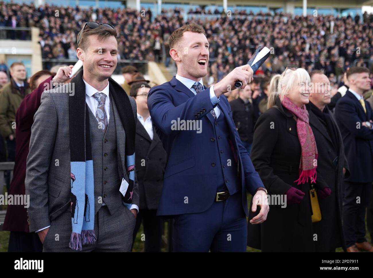A general view of spectators in the grandstand reacting to the Boodles ...