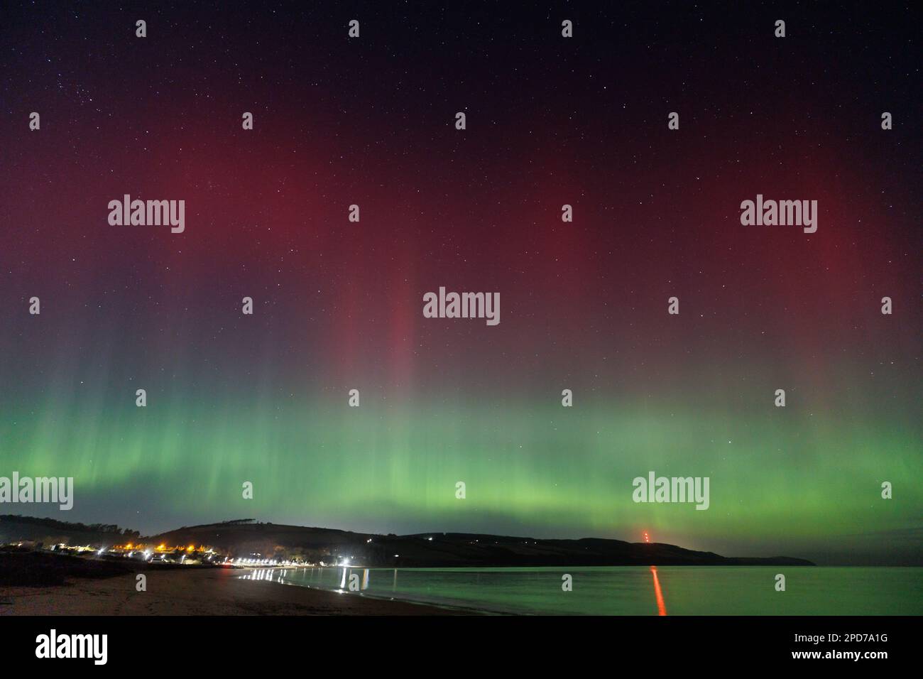 The Northern Lights (Aurora borealis)over the Scottish Highlands Stock ...