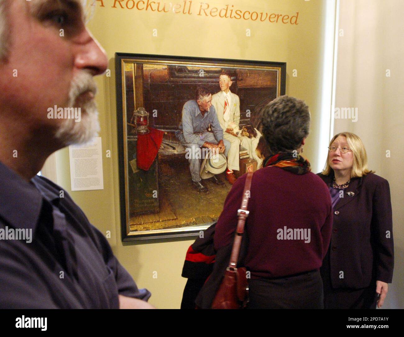 Visitors to the Norman Rockwell Museum in Stockbridge, Mass., examine ...