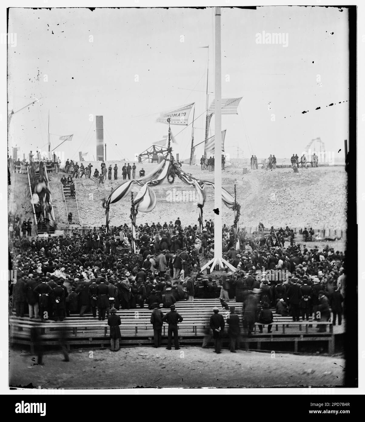 Charleston, South Carolina. Interior of Fort Sumter during the ceremony ...