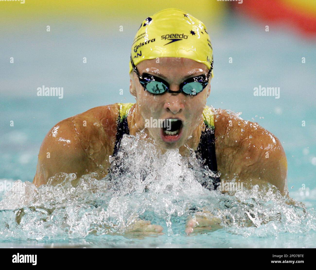 Australia's Brooke Hanson competes her heat in the Women's 100 Meters ...