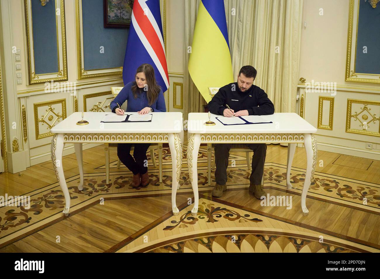 Kyiv, Ukraine. 14th Mar, 2023. Iceland Prime Minister Katrín ...