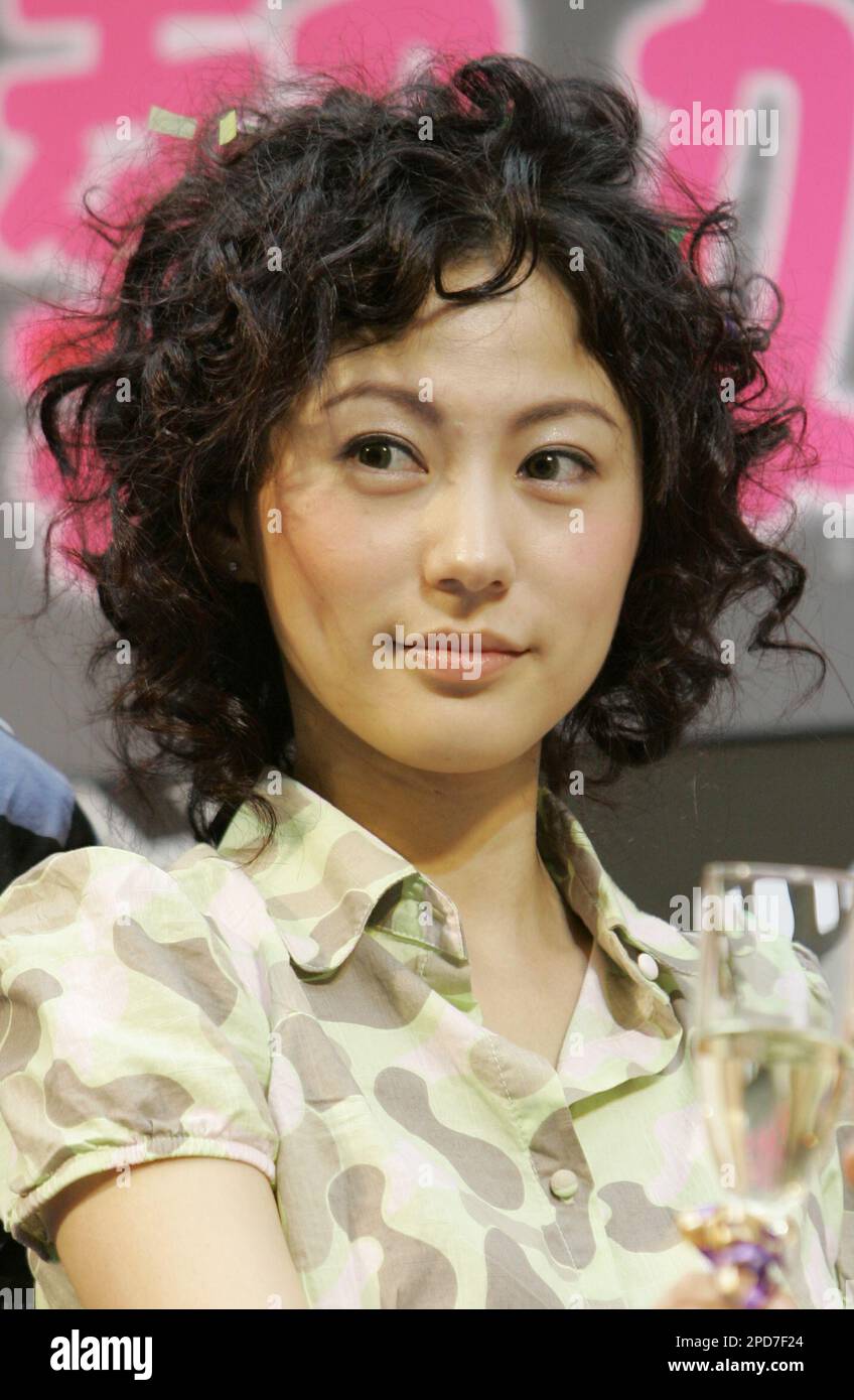 Taiwan actress Annie Liu poses during an event to promote her new movie ...