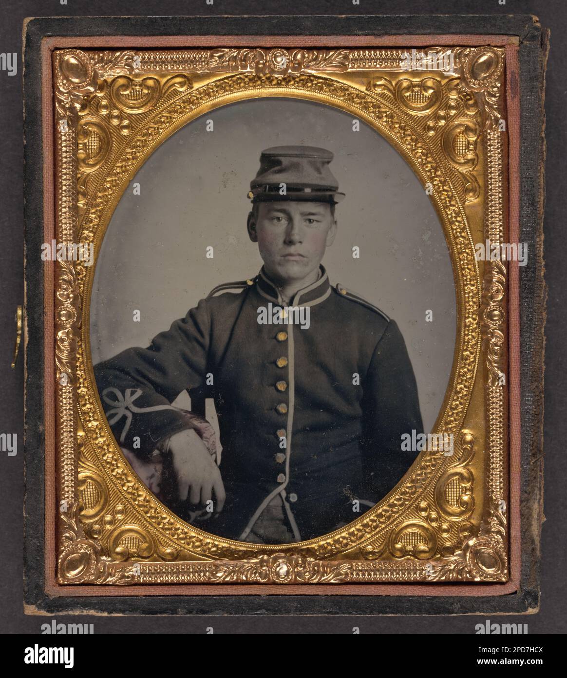 Unidentified young soldier in a chasseur jacket, possibly from a New ...