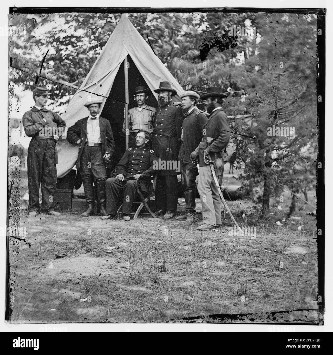 Colonel George H. Chapman (3rd Indiana Cavalry) & staff at his ...